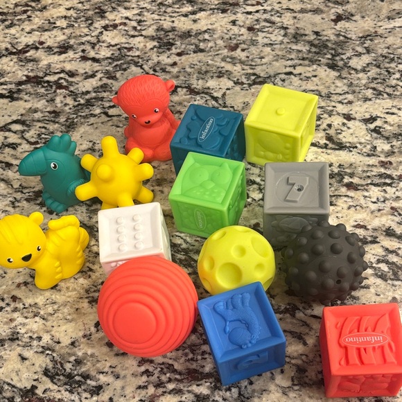 Infantino | Toys | Rubber Building Blocks Animals | Poshmark